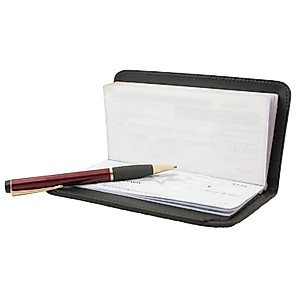 Oberon Design Cloud Dragon Embossed Genuine Leather Checkbook Cover, 3.5x6.5 Inches, Red, Made in the USA