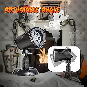 PEIDUO Halloween LED Projector Ghost Rotating Projectors Lights Waterproof Outdoor Landscape Decorative Lighting for Patio, Garden, Halloween, Wedding, Party