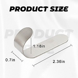 16 Pcs Metal Stainless Steel Wall Hooks, 3m Hanging Hooks, Wall Mounted Hat Hooks, Adhesive Hooks, Wall Hooks for Bathroom, Kitchen, Office, Sundries Storage (Silver)