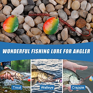 Walleye Harness Spinner Rig, 5 Packs Walleye Rig Fishing Making Kit Colorado Blades Mono Leader Hooks Clevises Beads (Mixed-10Packs)