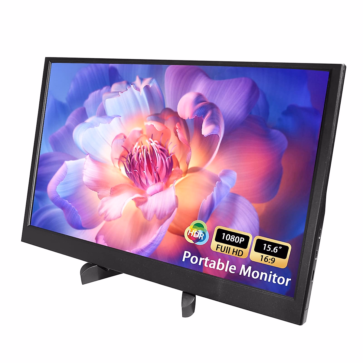 Hogoo Portable Monitor 15.6Inch 1080P Portable Gaming Monitor USB Monitor - Full HD, USB-Powered, Flicker-Free, Tripod Mount, Dual Speakers for Laptop PC Phone PS4/5 Xbox Switch