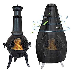 GORNORVA Chiminea Cover 48 x 8.2 x 21 Inch,Outdoor Waterproof Breathable Oxford Polyester Chiminea Protective Cover