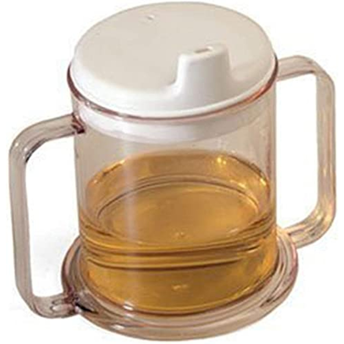 Ibluelover 2 Handle Plastic Mug Clear Spouted Cup Adult Sippy Cup Lightweight Drinking Cup Spill-Resistant Water Cup Feeding Cup with Easy-to-Grasp Handles Coffee Mug for Hot and Cold Beverages