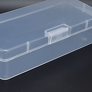 4 Packs Small Plastic Boxes,Clear Plastic Storage Container Bins with Latching Lids,Stackable Craft Box Containers for Craft Supplies and Little Bits,Organizing Container for Home, Office