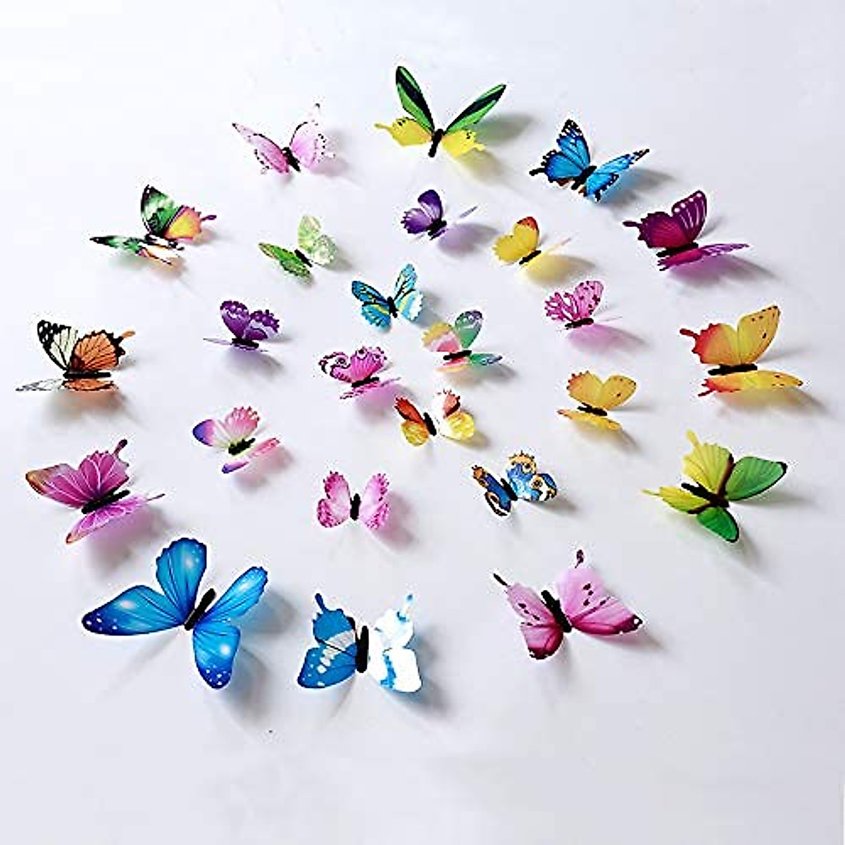 3D Butterfly Stickers, Glow in The Dark Butterfly Decals for Ceiling or Wall Decor, Adhesive 12pcs Butterflies for Kids Bedroom Nursery Living Room, Create a Realistic Butterflyry Home