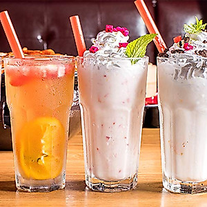 Tomnk 200 Pack Extra Wide Jumbo Smoothie Straws, 8.25 Inch Milkshake Boba Disposable Straws in Assorted Bright Colors