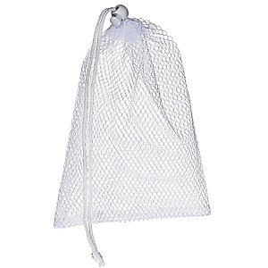 TecUnite 10 Pcs Mesh Bags Drawstring Laundry Bags Large Nylon Mesh Bags Gift Bag Dishwasher Bag with Sliding Drawstring for Kitchen Jewelry Gifts Wedding Favor Home(5.5 x 7.5 Inch,White)