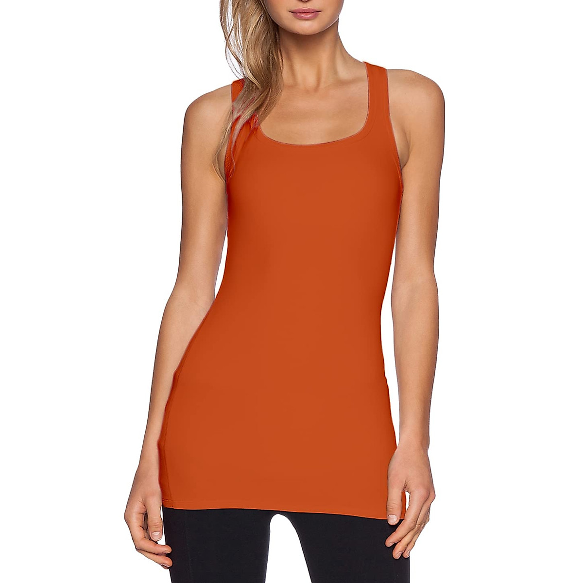 TAIPOVE Racerback Basic Cotton Long Tank Tops Sleeveless Yoga Gym Shirt for Women Layering Camisole Summer 3packs