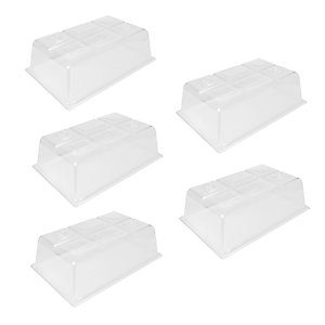 SUNDOME BPA Free Plastic Light Track Mega Humidity Dome with Vents, for Indoor Growing, Seeding in Greenhouse, Clear, 7" (Pack of 5)