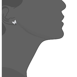 925 Sterling Silver Stud Earrings, BoRuo Cubic Zirconia Butterfly Earrings