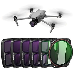NEEWER ND CPL UV Filter Set Compatible with DJI Air 3, 6 Pack ND8 ND16 ND32 ND64 UV CPL Polarizer Neutral Density Filter Kit, Multi Coated HD Optical Glass/Secure Attach/Lightweight Frame