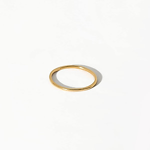 14k Real Gold Band Ring for Women | Dainty Stacking Rings in 14k Gold | Simple Gold Rings | Women's 14k Gold Jewelry | Gift for All Occasions, Size 8