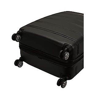 Rockland Melbourne Hardside Expandable Spinner Wheel Luggage, Black, 2-Piece Set (20/28)