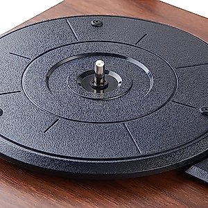 Amazon Basics Turntable Record Player with Built-in Speakers and Bluetooth, Desktop, Black