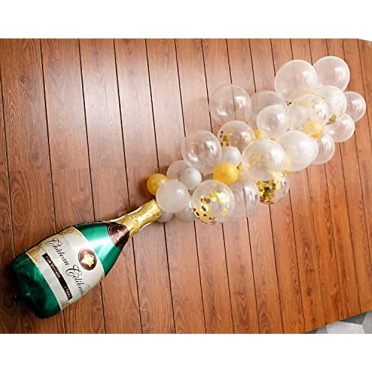 Champagne Bottle Balloon Kit, 2Pcs 40" Champagne Bottle Balloon & 70Pcs Assorted Balloons Ideal for Wedding Birthday Bachelorette Bridal Shower Party Decorations