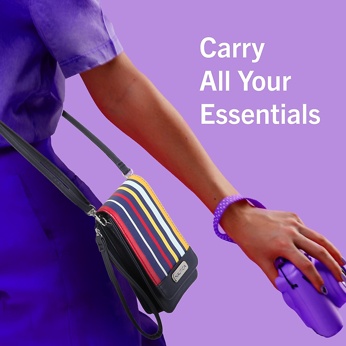 Nautica Women's Crossbody Cellphone Purse, Blush Pink