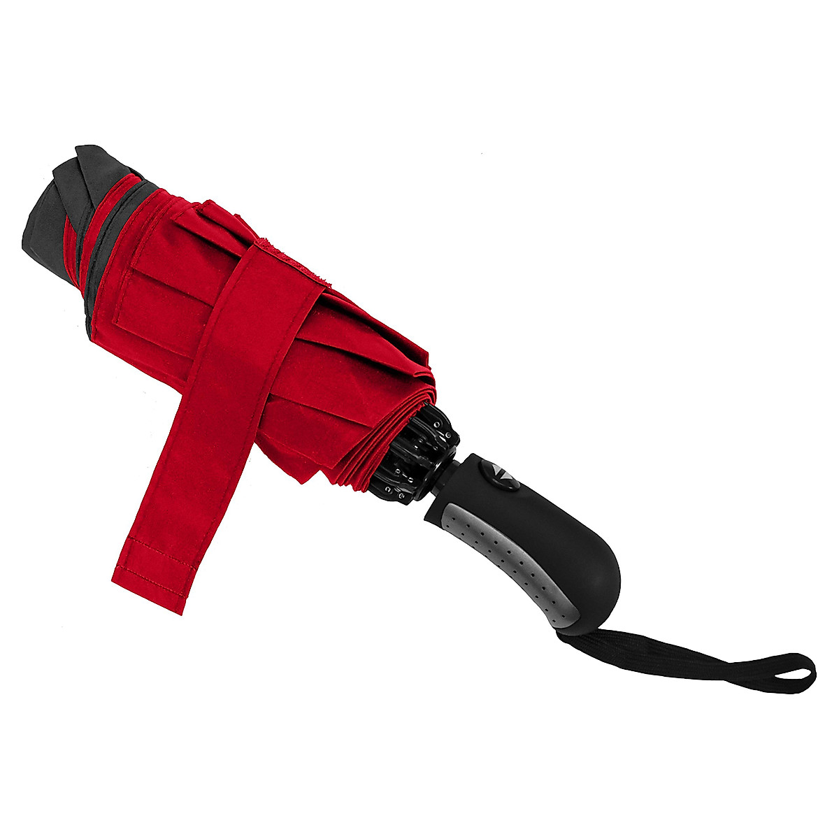 The Color Flip 46" Windproof Compact Inverted Umbrella Automatic Open Close Inside Out Mini Lightweight Reverse Umbrella for Rain & Sun, Strong Fiberglass Folding Umbrella For Men and Women, Red/Black