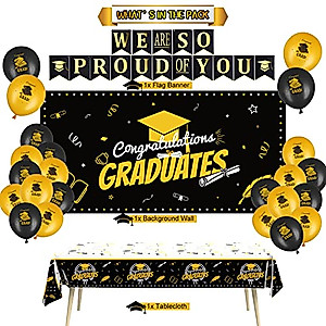 Graduation Decorations 2021 Graduation Party Supplies Graduation Banner Congratulations Grad Backdrop Congrats Photo Banner,"2021" Aluminum Film Balloons and Graduation Balloons for Graduation Decor