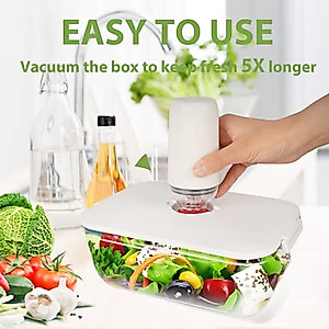 Vacuum Seal Storage Container Starter Kit (2L/half-gallon x1), with Handheld Automatic Pump & 6 Vacuum Bags, Vacuum Container for Food Storage, Airtight Food Preservation -BPA Free, Freezer Safe