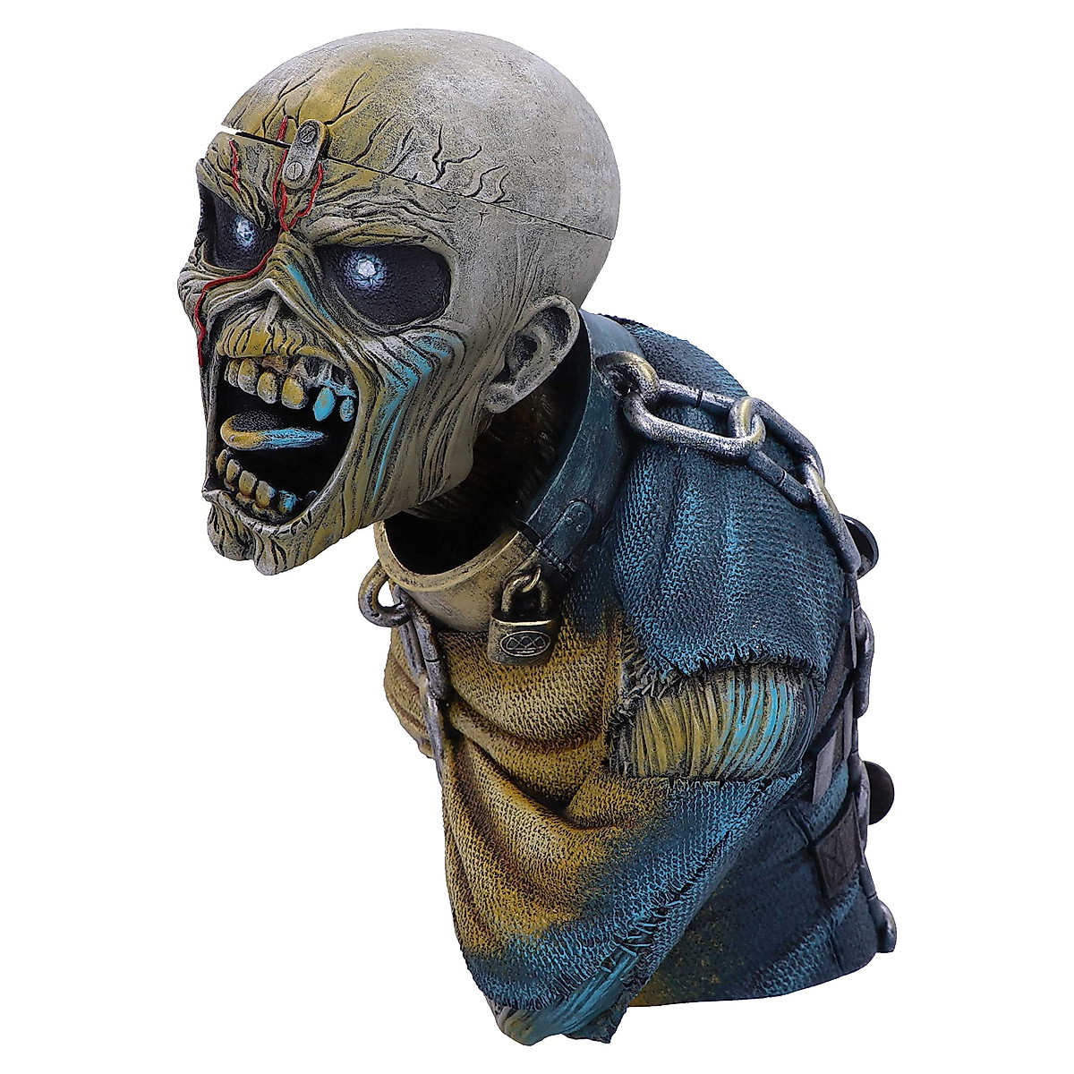 Nemesis Now Iron Maiden Piece of Mind Bust Box (Small) 12cm, Resin, Officially Licensed Iron Maiden Merchandise, Piece of Mind Eddie Bust Box, Bust and Storage Box, Cast in Resin, Hand-Painted