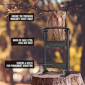 JINGLEIKE Kindling Splitter for Wood, Cast Iron Wood Splitter Hand Cutter Kindling Racker Manual Log Splitter Wedge for Campsite & Home