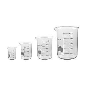 USA Lab Low Form Beakers with Extra Large Marking, 3.3 Borosilicate Glass Beaker for Chemistry Lab Test, Scientific Chemical Mixing, Multipurpose Liquid Measuring Beaker for Cocktail, Cooking, 500 ML