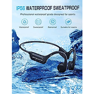 HIWEFEN Bone Conduction Headphones Bluetooth 5.3 Wireless Open Ear Sport Earphones with Mic, 8Hr Playtime, Waterproof Sweat-Proof Over Ear Conducting Headphones for Running, Workout, Gym, Cycling
