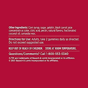 Ocuvite Vitamin & Mineral Supplement for Eye Health Adult Gummies, Contains Lutein & Zeaxanthin, Bausch, 60 Count