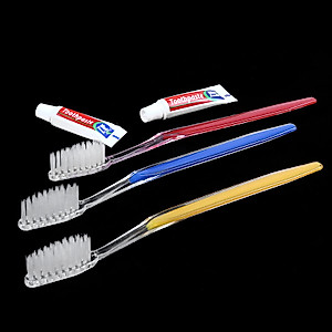fafortune 30 Pack Disposable Toothbrushes with Toothpaste (5 Colors)