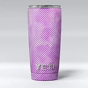 Design Skinz Black Slanted Lines of Purple Clouds - Skin Decal Vinyl Wrap Kit Compatible with The Yeti Rambler Cooler Tumbler Cups