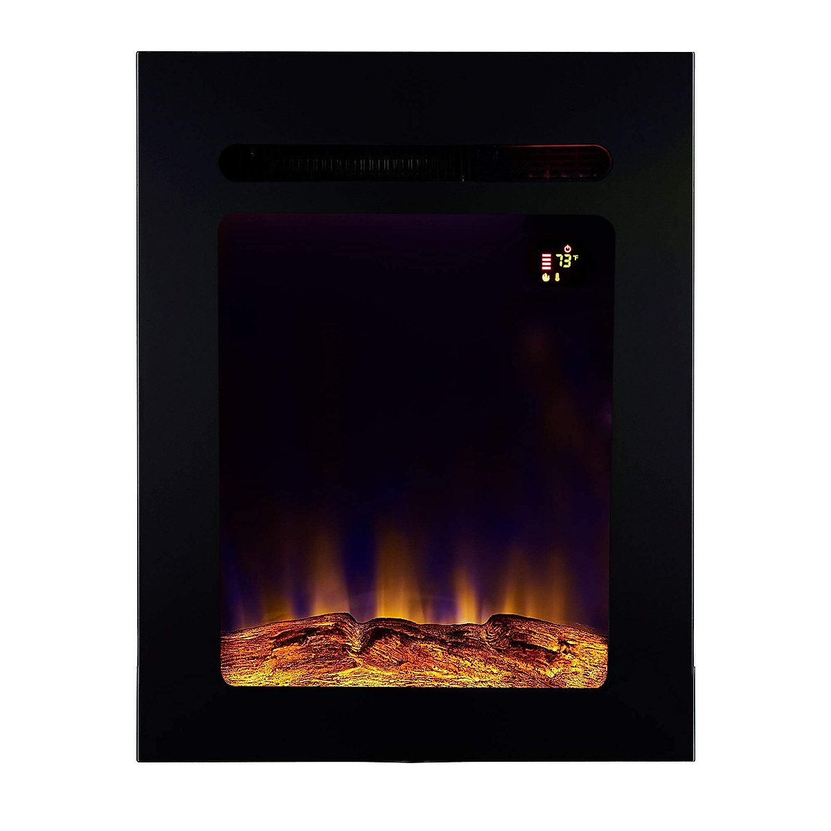 RecPro RV Fireplace 18" | Recessed Electric Fireplace | Glass with Log View | Includes Remote | Three Different Flame Color Options