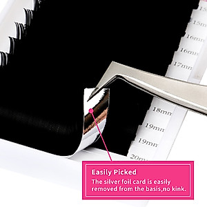 Eyelash Extensions D Curl 0.15mm Classic Lashes Extension 15-20mm Mixed Individual Lashes Silk Eyelash Extension Supplies Matte Black Single Eyelashes by FADVAN (0.15mm-D, 15-20mm Mix)