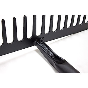 Bully Tools 92369 18" Stone Rake with Long Fiberglass Handle