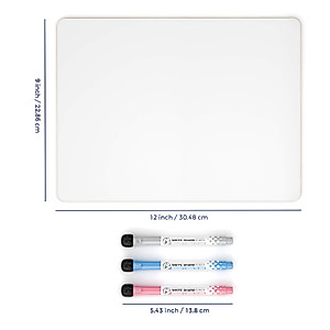 Nicpro 9 x 12 inches Lapboard Small Dry Erase Lap Board Double Sided with 3 Water-Based Pens Learning Mini Whiteboard Portable for Kid Student and Classroom Use