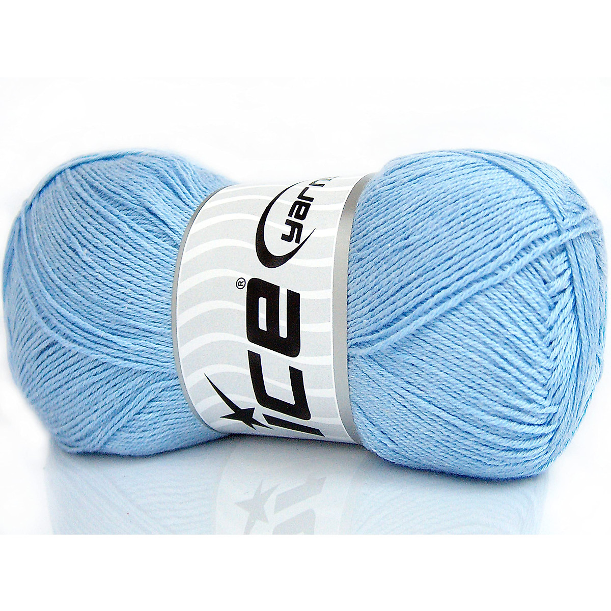 Lot of 4 x 100gr Skeins Ice Yarns COTTONAC FINE (50% Cotton) Yarn Baby Blue