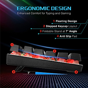 SHAVA TKL Mechanical Gaming Keyboard, Special 89 Keys Layout Keyboard with Numeric Keys, 100% Anti-Ghosting, RGB LED Rainbow Backlit, Tenkeyless Keyboard for Windows PC/Mac Games (Blue Switch)