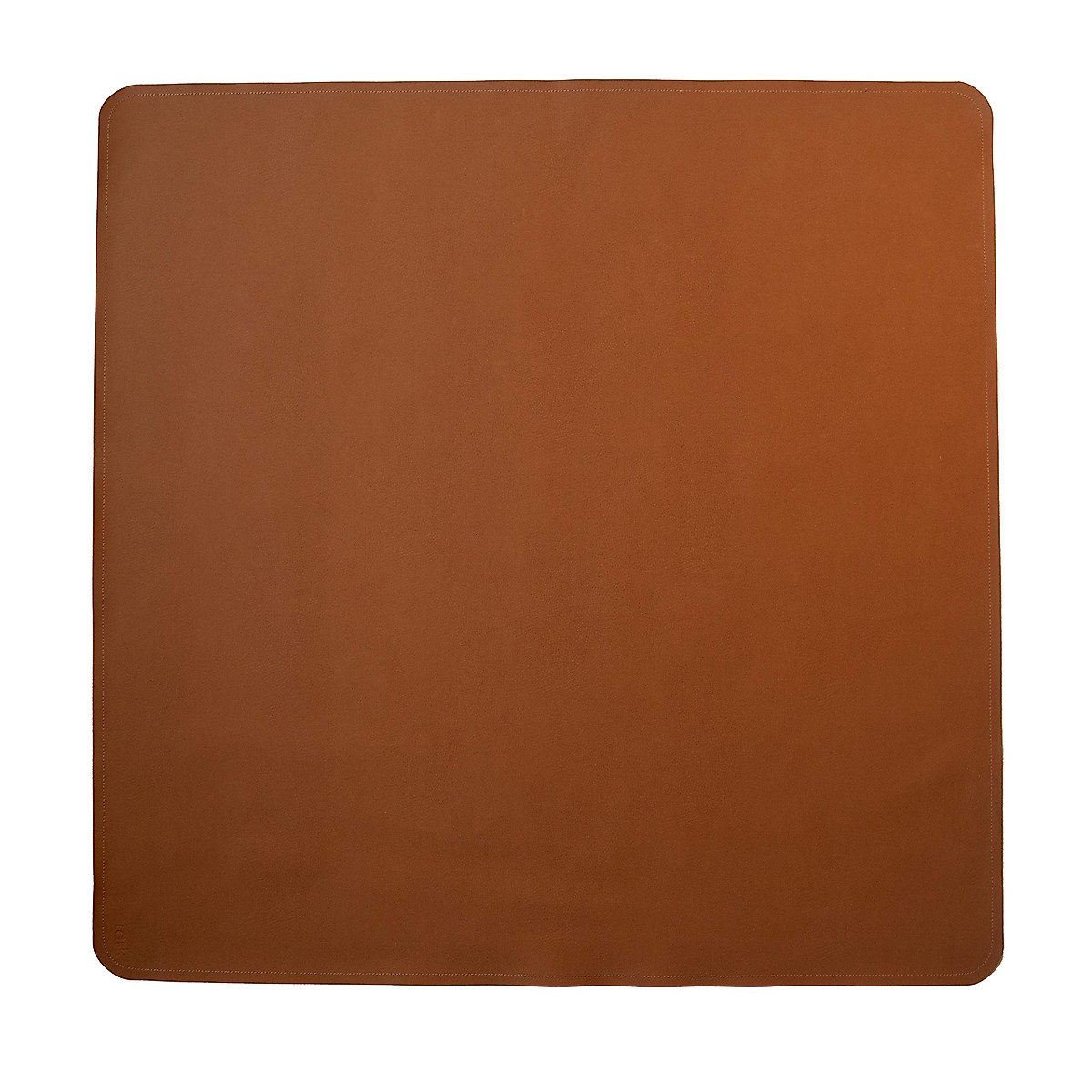 Vegan Leather High Chair Mat by Lark Baby Goods (40 x 40 in) - Waterproof Wipeable Splat Mat for Under High Chair - Baby High Chair Floor Mat for Splash and Spill Protection - Brown