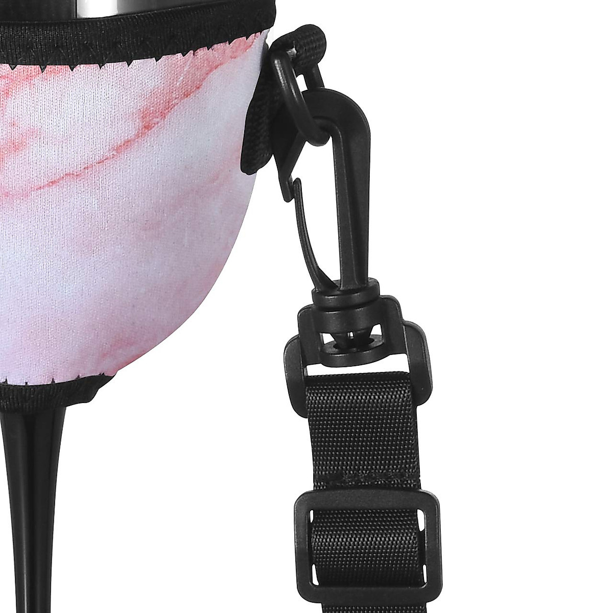 Beautyflier Wine Glass Insulator/Drink Holder/Neoprene Sleeve with Adjustable Neck Strap For Wine Walk (Marble Pink)