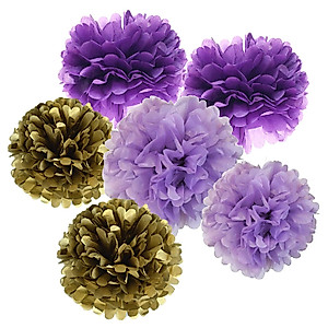 Purple Gold Birthday Party Decorations Qian's Party Purple Gold Confetti Balloons Happy Birthday Banner Purple Gold Birthday Party Supplies for Women's 20th/30th/40th/50th Birthday Party Decorations