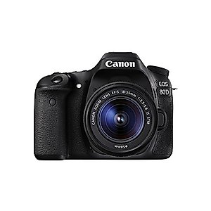 Canon EOS 80D Digital SLR Kit with EF-S 18-55mm f/3.5-5.6 Image Stabilization STM Lens (Black) (Renewed)