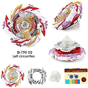 JIMI Bey Battling Top Blade Battle Set, 6 Burst Spinning Tops 1 Launcher Grip Starter Combat Game, Toy Gift for Kids Boys Ages 6 7 8 9 10 11 12+