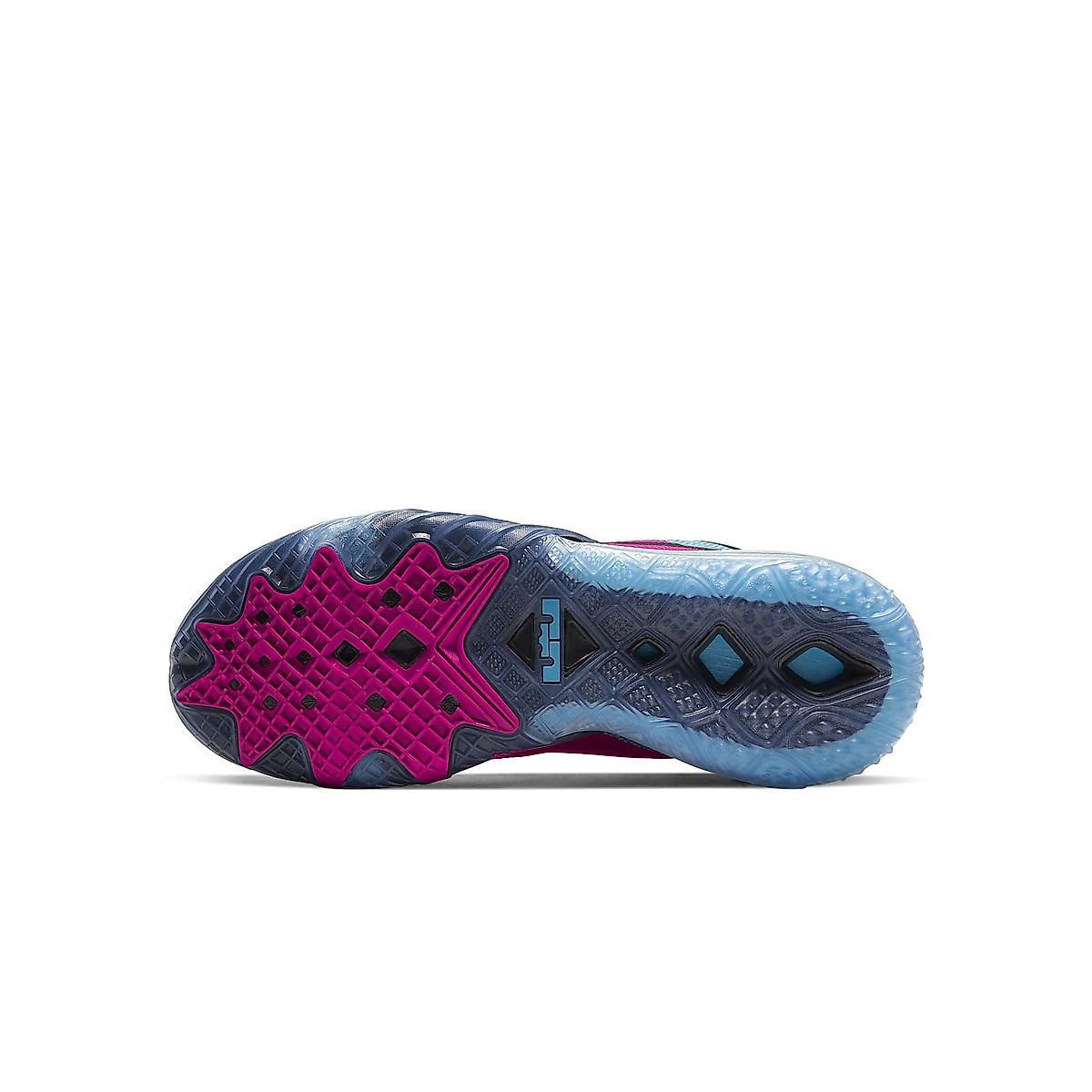 Nike Men's Lebron XVIII Low Neon Light Fireberry/Blk-Lt Blue Fury (CV7562 600) - 9.5