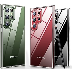 Simtect for Samsung Galaxy S23 Ultra Case [Never-Yellowing] [10 FT Military Drop Protection] Slim Fit Soft TPU Silicone Shockproof Phone Case for Galaxy S23 Ultra Case 6.8 inch - Crystal Clear