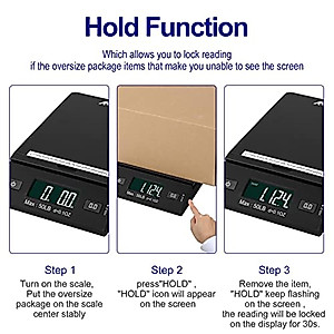 Accuteck 50 lb All-in-One Black Digital Shipping Postal Scale with Adapter (W-8250-50B)