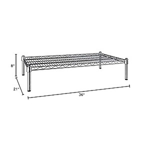 21" x 36" NSF Chrome Dunnage Shelf with 8" Posts. Wire Shelving Unit Wire Rack Wire Shelves Pantry Shelf Kitchen Shelves Storage Shelving Metal Storage Shelves Pantry Shelving