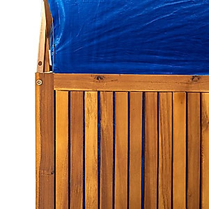 loibinfen Storage Box with Trellis 39"x21.7"x63" Solid Acacia Wood Patio Garden Outdoor Storage Container for Toys, Furniture Deck box (Weight:63.93 lbs)