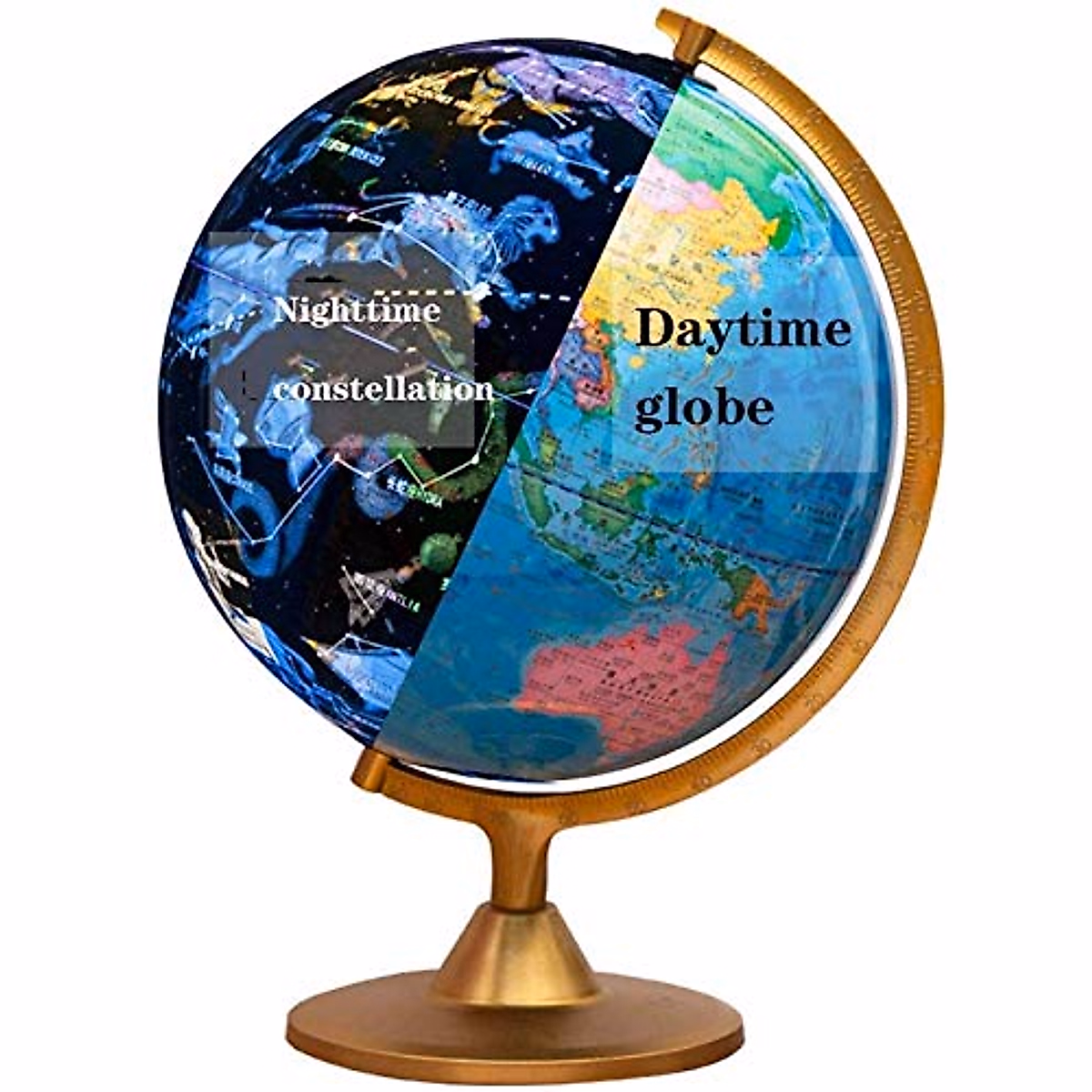 World Globe with Illuminated Constellations – 10" Light Up Globe For Kids & Adults – Interactive Geography education Earth Globe