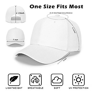 ZH Plain Baseball Caps 24 PC Blank Baseball Caps Adjustable Back Strap Plain Baseball Cap for Trucker Men Women Wholesale Bulk Baseball Caps (US, Alpha, One Size, Large, White)