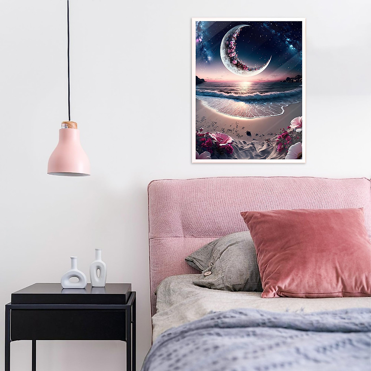 Buewutiry Moon Beach Diamond Painting Kits for Adults - 12x16 Inch Full Drill Diamond Art Kits for Adults Beginner - DIY 5D Diamond Dots Painting Craft for Home Wall Decor Gift (Moon Beach)