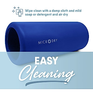 MICRODRY Deluxe Fitness Foam Back Roller for Muscle Relief, Roller for Yoga, Stretching, Deep Tissue Firm Massage & Trigger Point Release, Exercise Workout at Home or Gym, 13x5.3", Blue